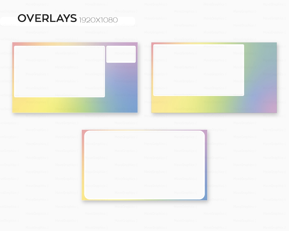 Pastel Rainbow Twitch Streaming Overlay Custom Twitch PNG - Etsy