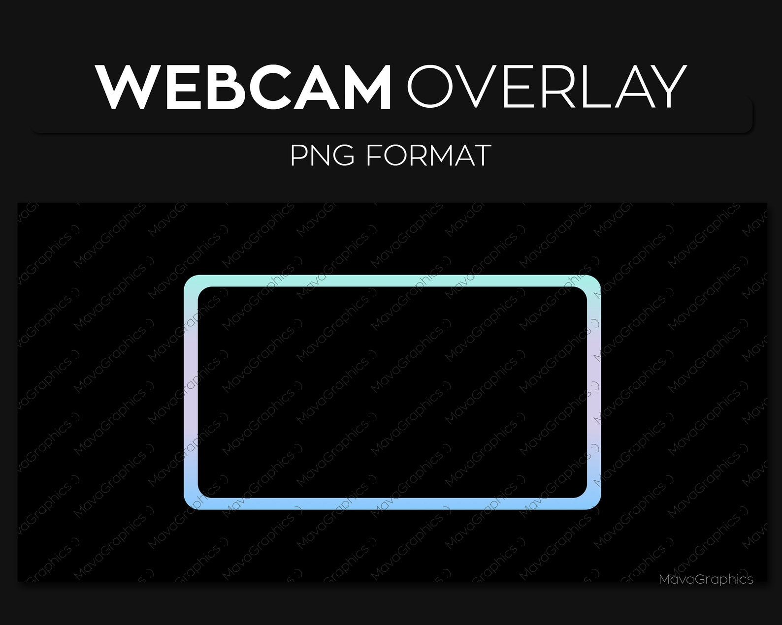 Light Blue Purple Webcam Frame Overlay, Webcam Border, Premade Twitch ...