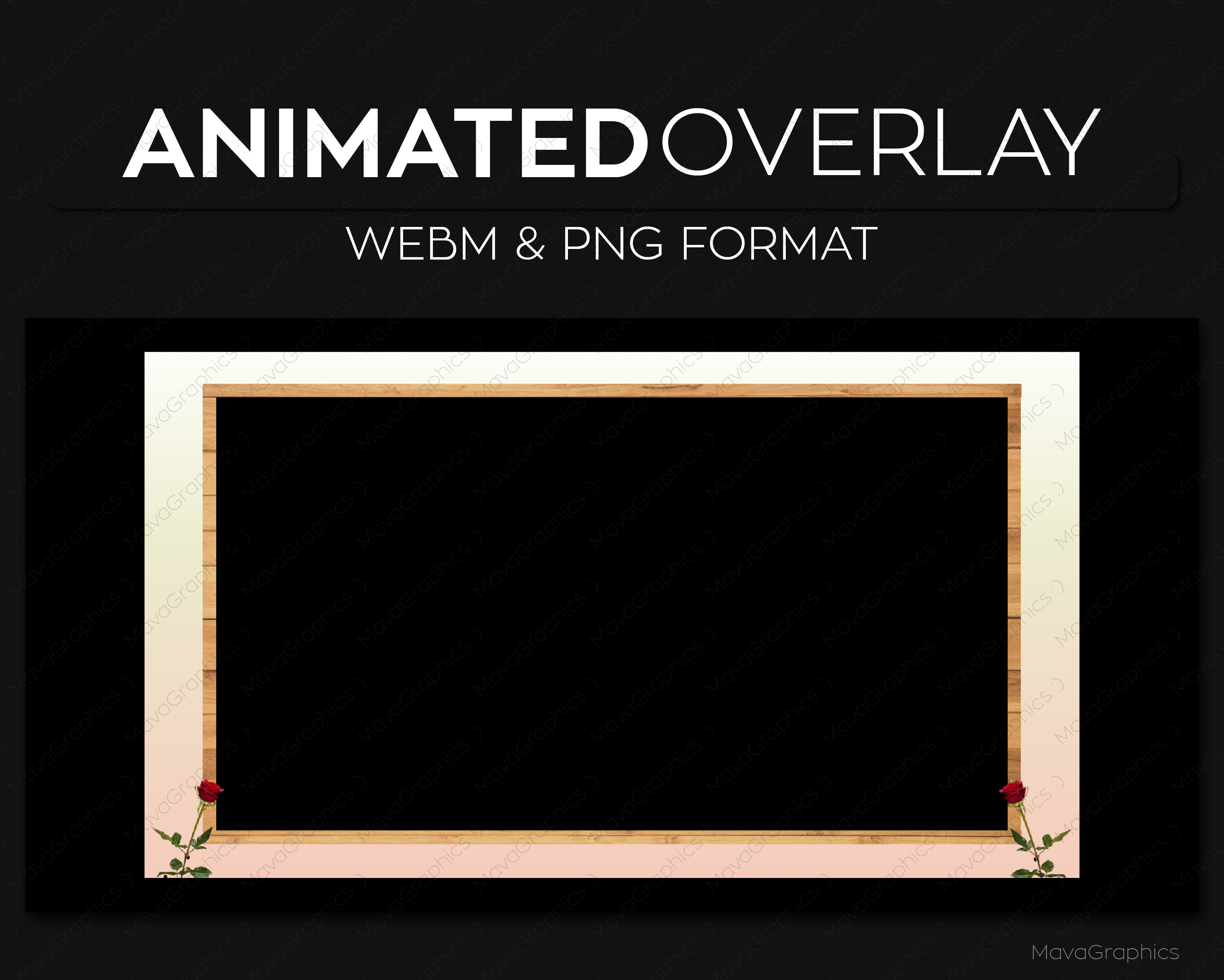 Animated Frame Overlay, Premade Twitch Streamlabs OBS Roses Overlay - Etsy