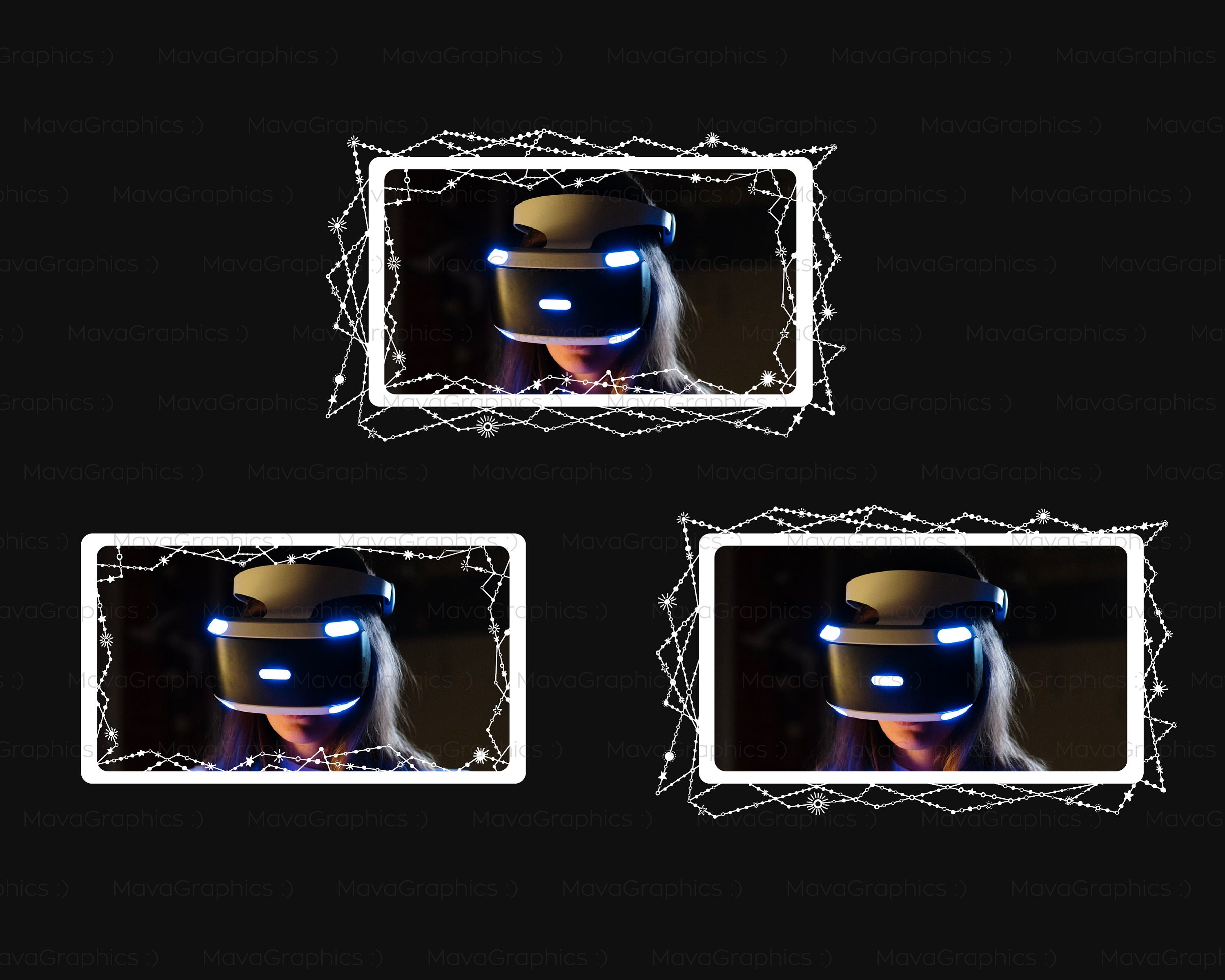 White Twitch Webcam Streaming Overlay, Webcam Border, Celestial Twitch ...