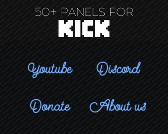 Hot Pink Cursive Neon Kick Panels, Premade Kick PNG Panels Set Bundle ...