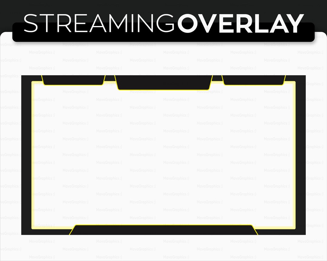 Black and Yellow Twitch Streaming Overlay | Premade Overlay for OBS ...