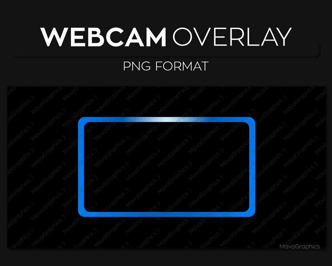 Blue Gradient Webcam Frame Overlay, Webcam Border, Premade Twitch ...