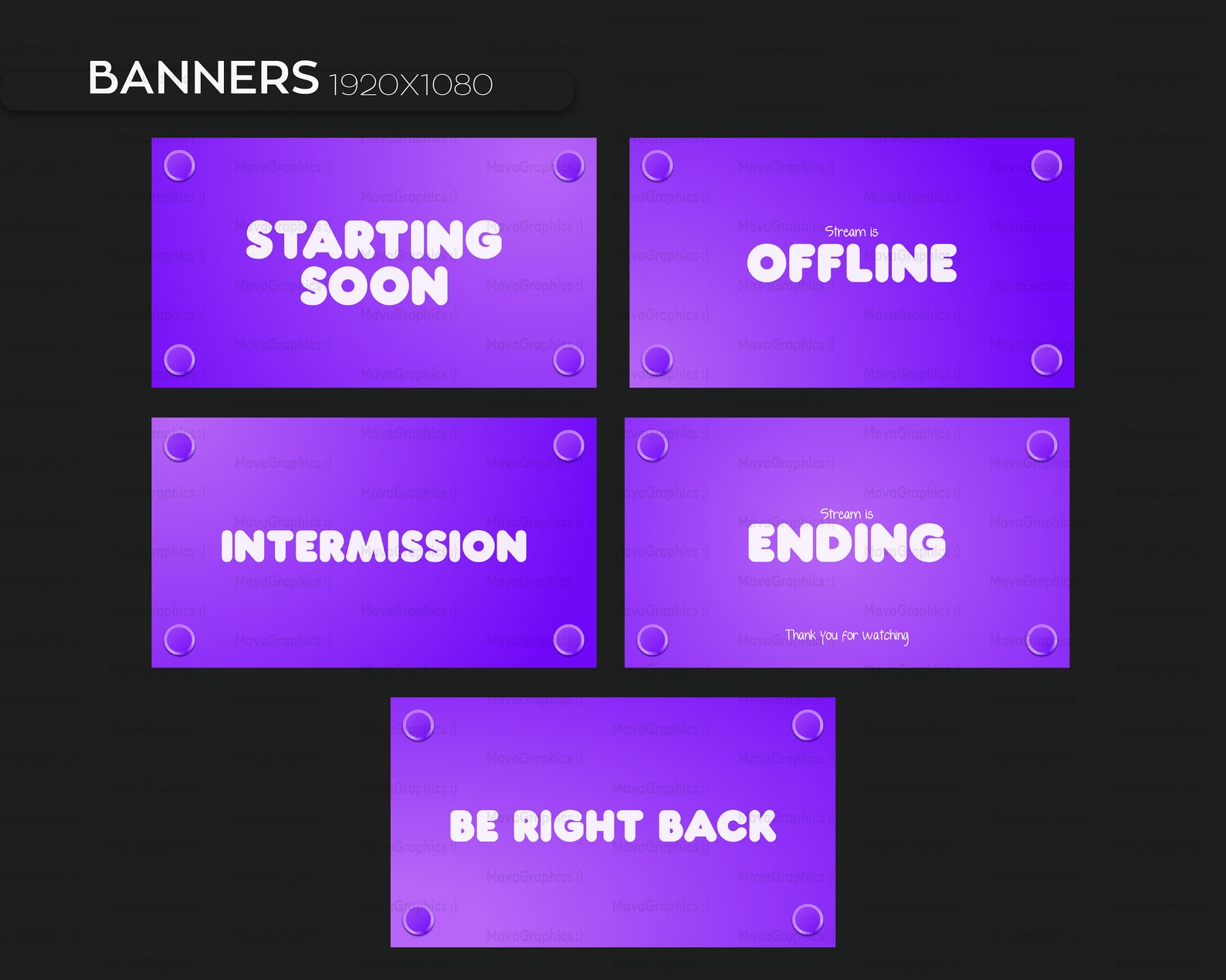 Purple Gradient Twitch Streaming Overlay | Custom Twitch PNG Overlay ...
