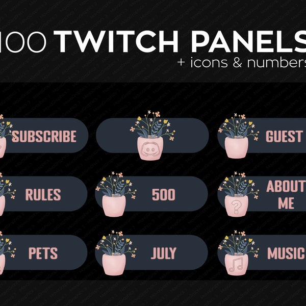 Cherry Flower Twitch Overlay for Live Streaming Premade Twitch Overlay Bundle Overlay Package ...