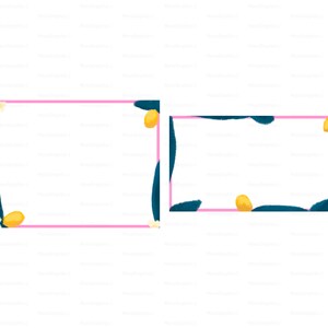 Blue Lemon Overlay Banners for Streaming Overlay Set, Hand Drawn Custom ...