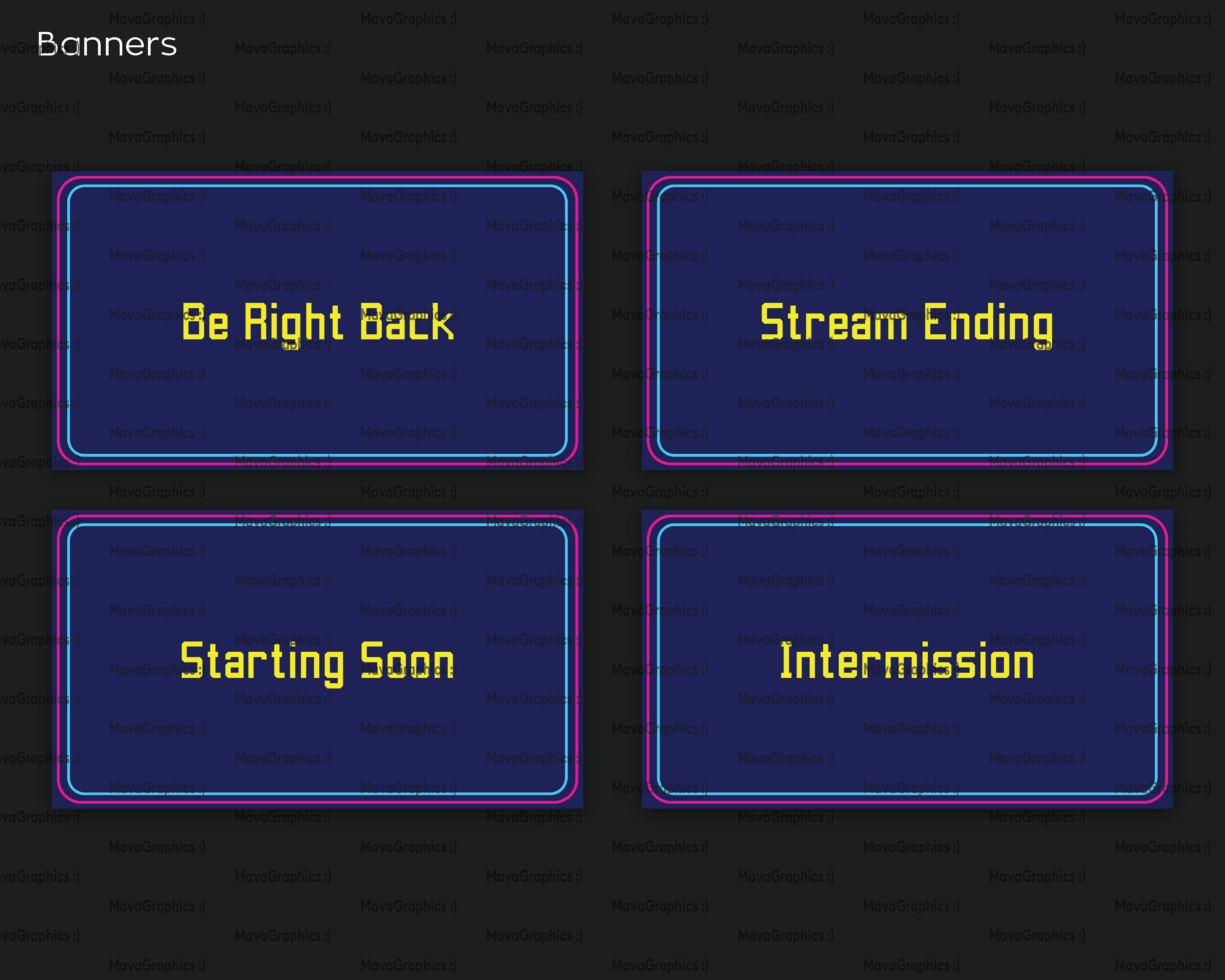Colorful Twitch Streaming Overlay, Simple Custom Overlay Bundle for OBS ...
