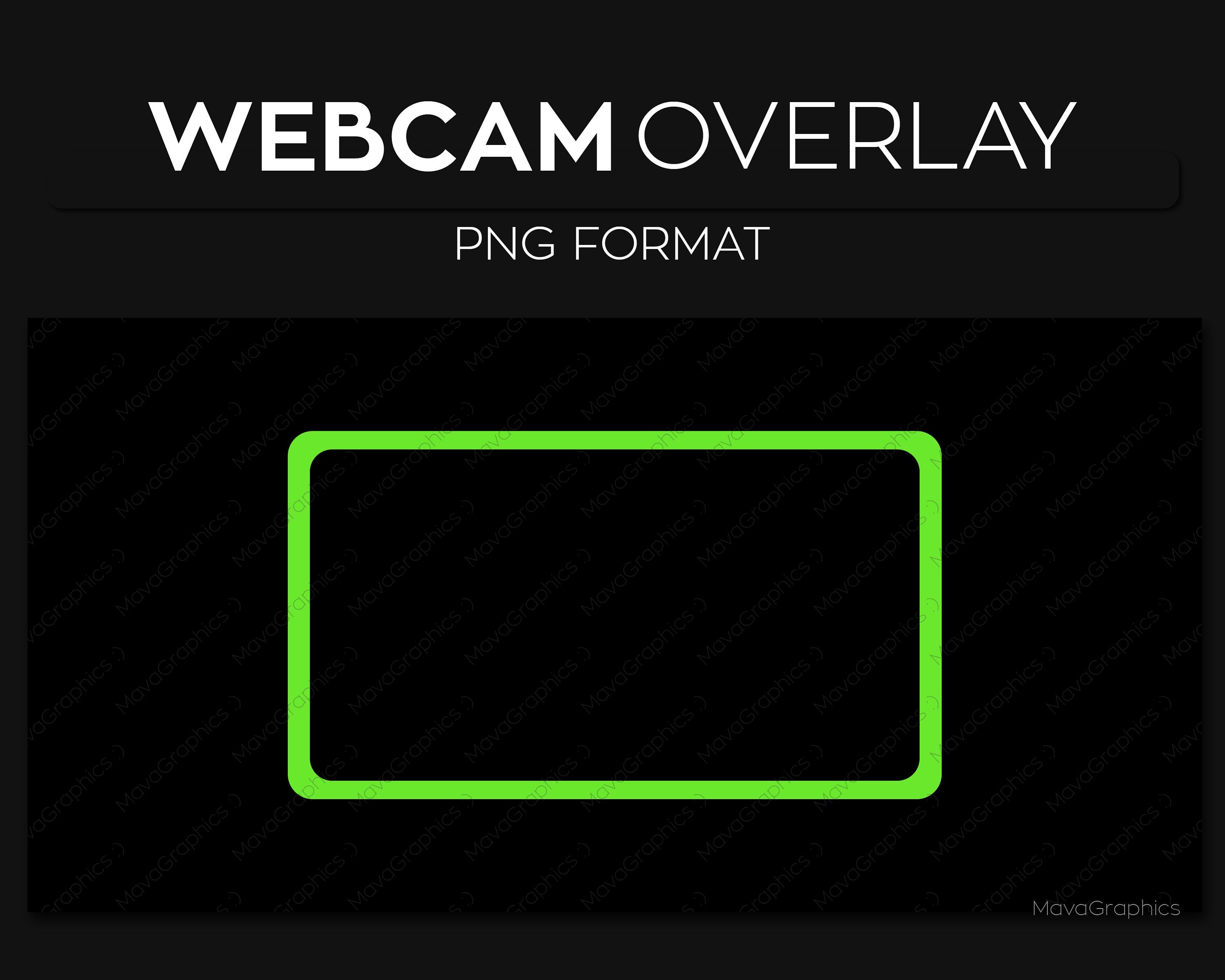 Groene webcam frame overlay, webcam rand, Premade Twitch Streamlabs OBS ...