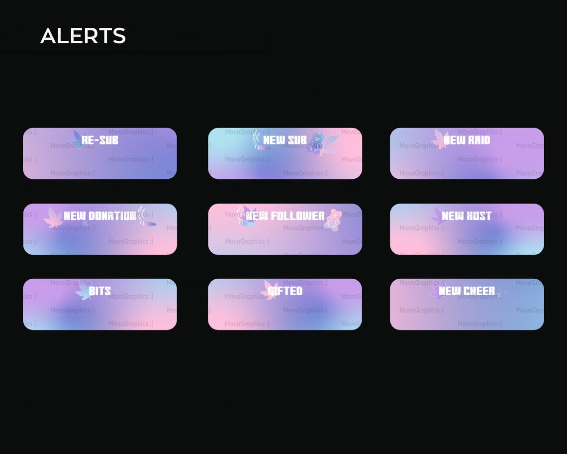 Pastel Weed Twitch Overlay for Live Streaming | Premade Twitch Overlay ...