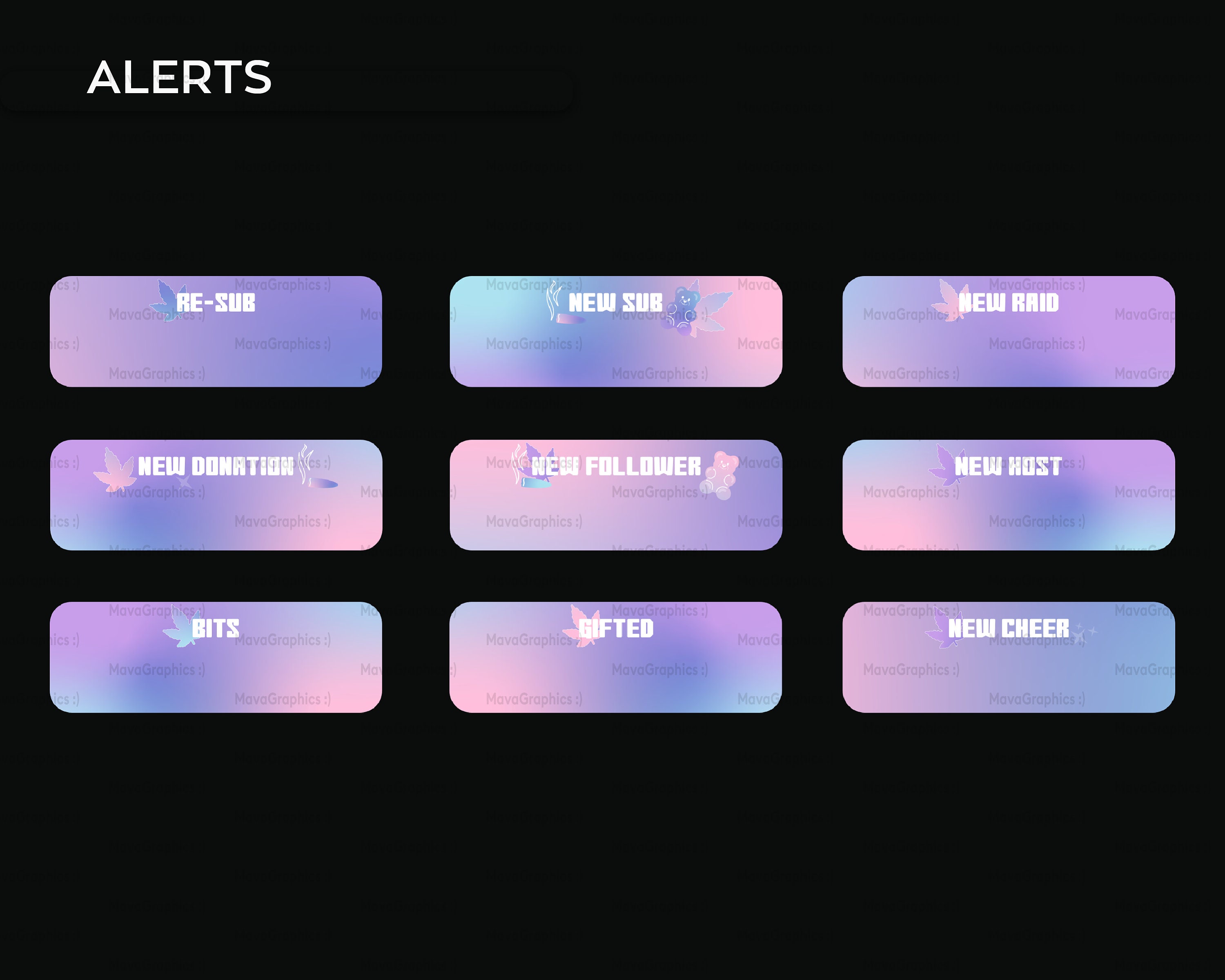 Pastel Weed Twitch Overlay for Live Streaming | Premade Twitch Overlay ...