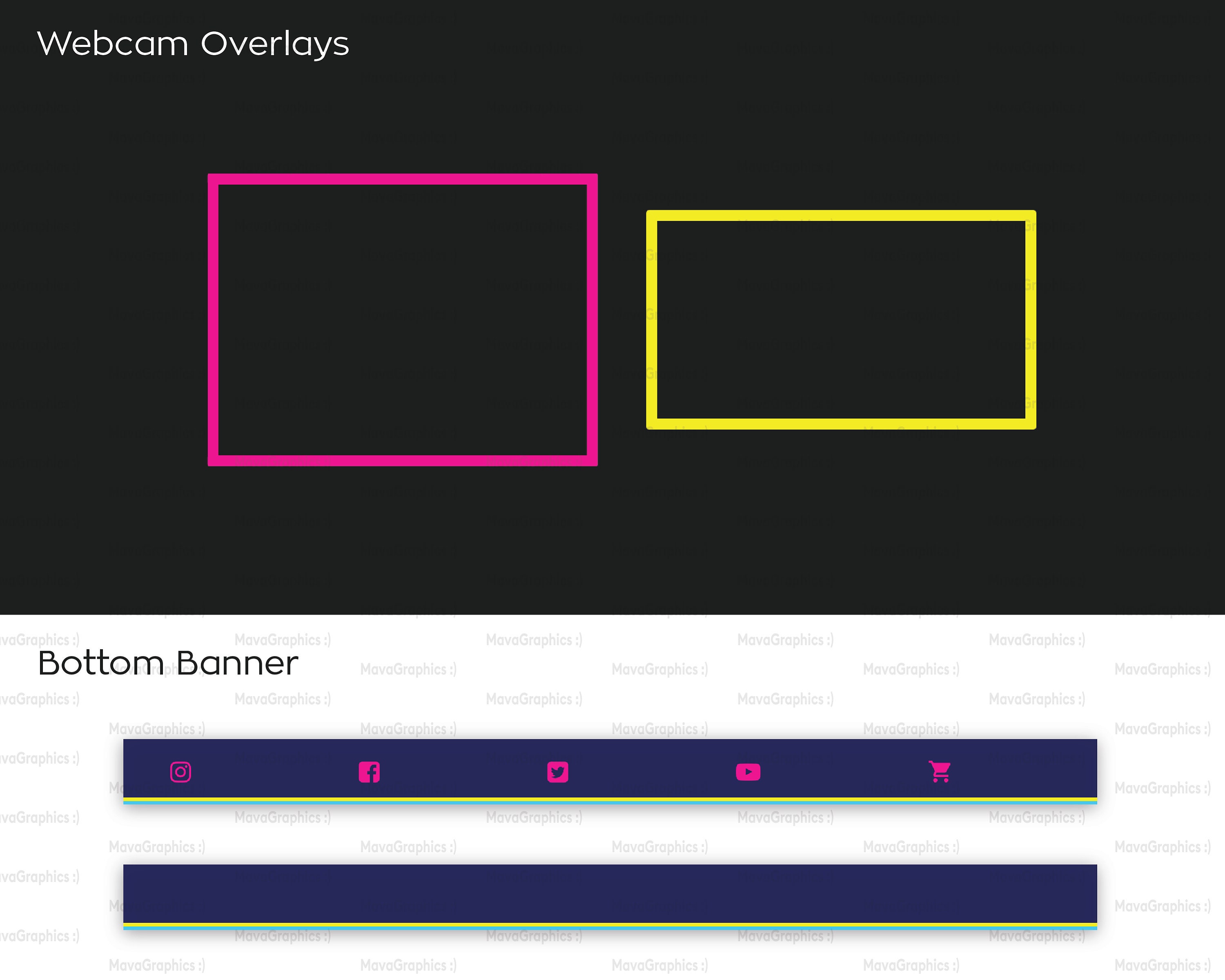 Colorful Twitch Streaming Overlay, Simple Custom Overlay Bundle for OBS ...