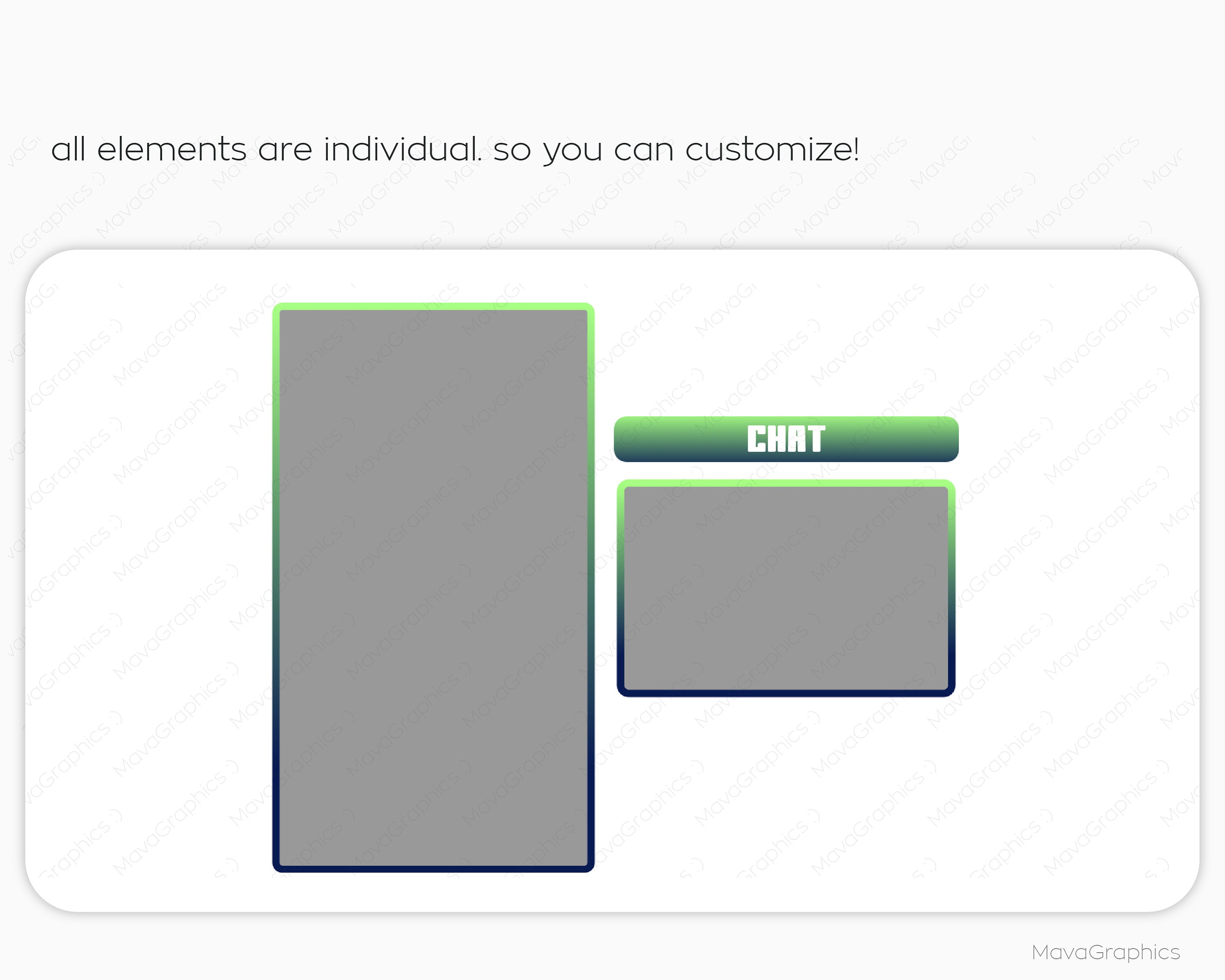 Green Blue Chatbox Overlay for Streamers Premade Twitch Streamlabs OBS ...