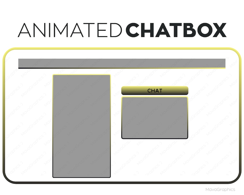 Yellow Black Chatbox Overlay for Streamers | Premade Twitch Streamlabs ...
