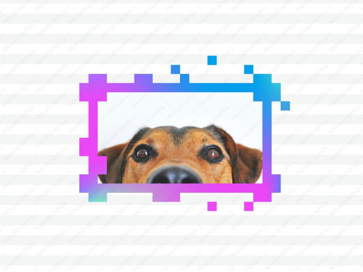 Gradient Pixel Webcam Frame Overlay, Webcam Border, Premade Twitch ...