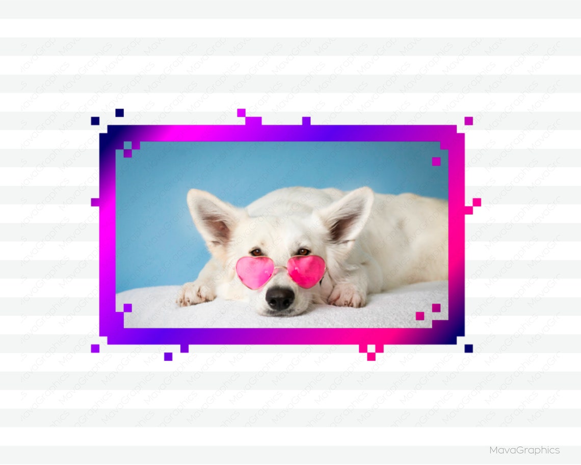 Gradient Pixel Webcam Frame Overlay, Webcam Border, Premade Twitch ...