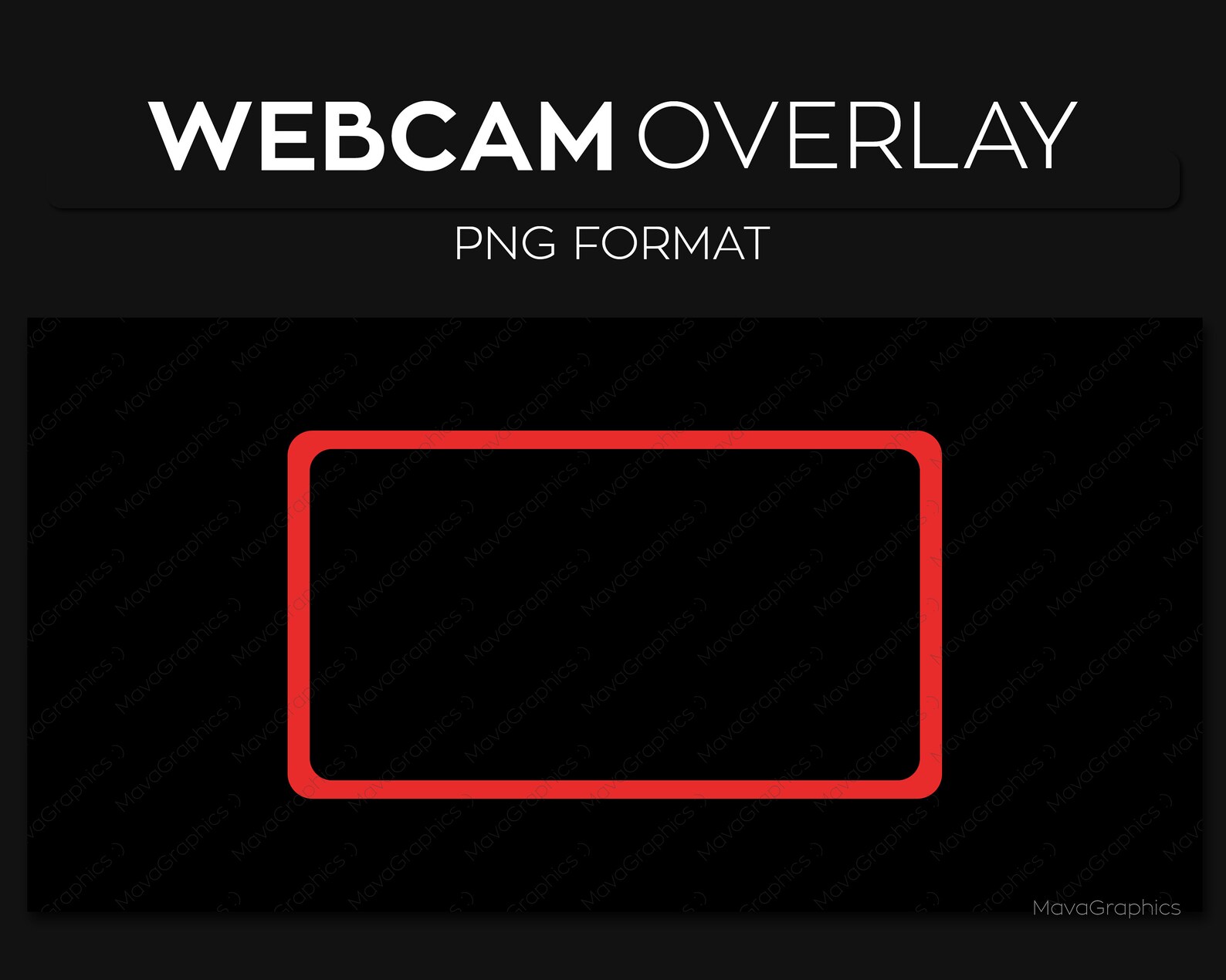 Red Webcam Frame Overlay, Premade Twitch Streamlabs OBS Facecam Overlay ...