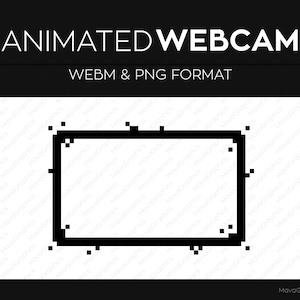 Animated Black Pixel Webcam Frame Overlay, Webcam Border, Premade ...