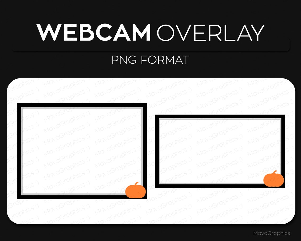 Clean Black Halloween Webcam Frame Overlay, Webcam Border, Premade ...