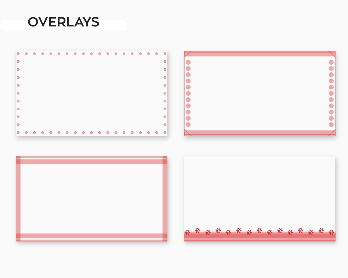 Transparent Red Twitch Streaming Overlay Custom Twitch PNG - Etsy