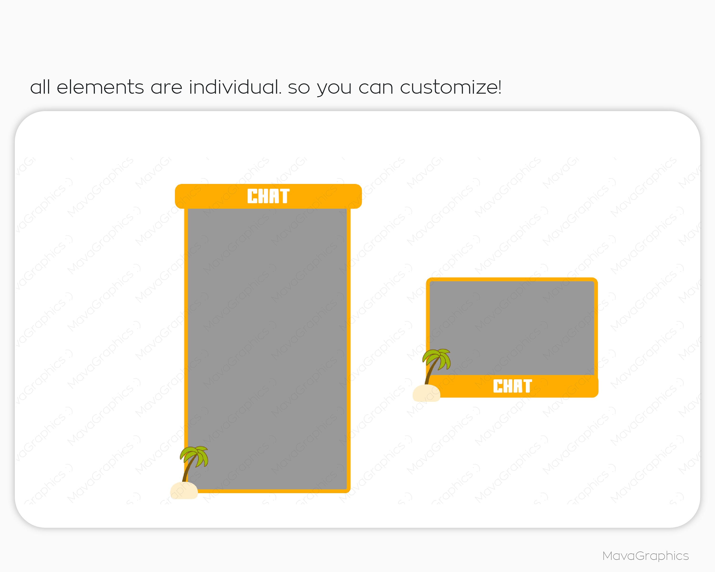 Orange Chatbox Overlay for Streamers | Premade Twitch Streamlabs OBS ...
