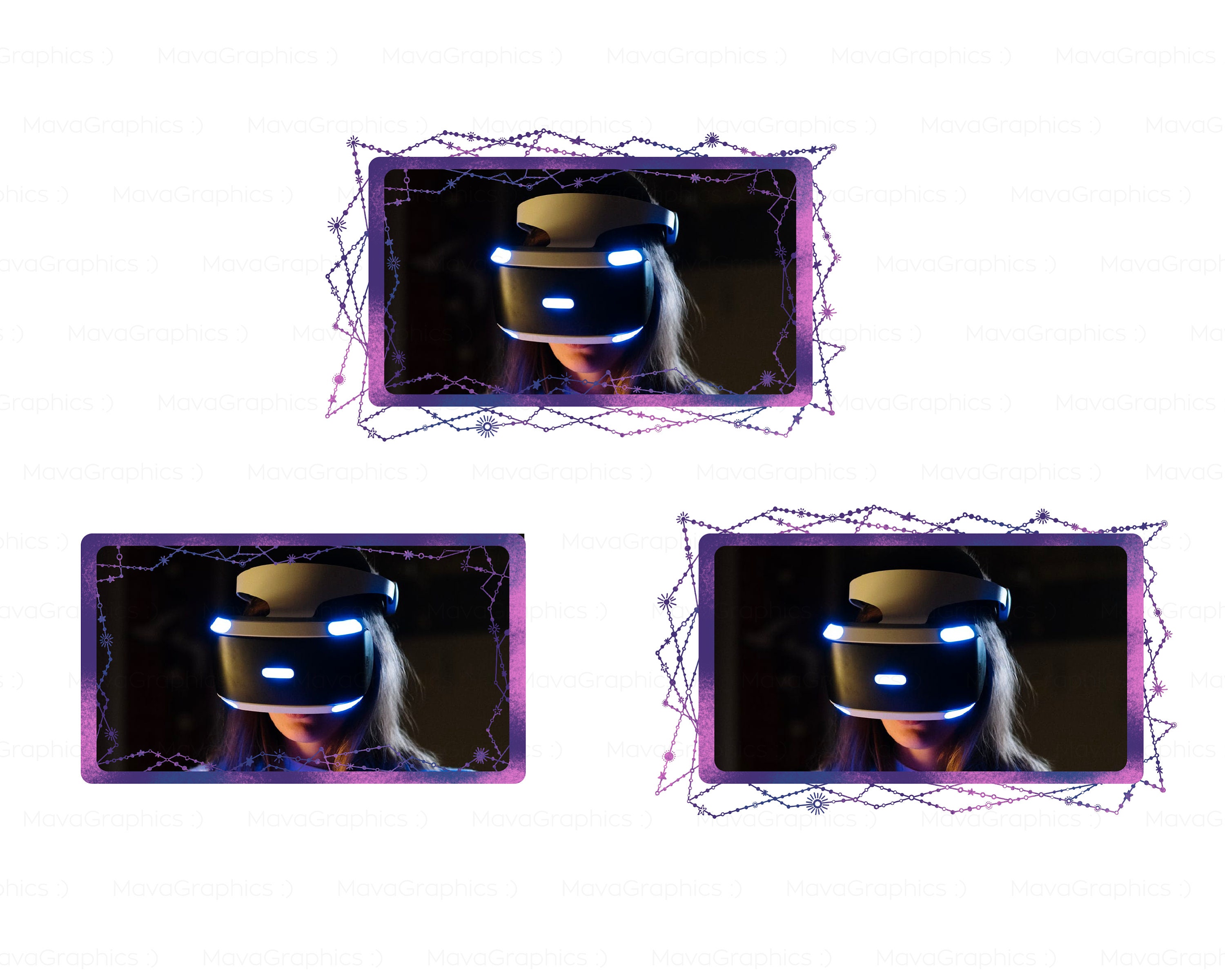 Purple Twitch Webcam Streaming Overlay, Webcam Border, Celestial Twitch ...