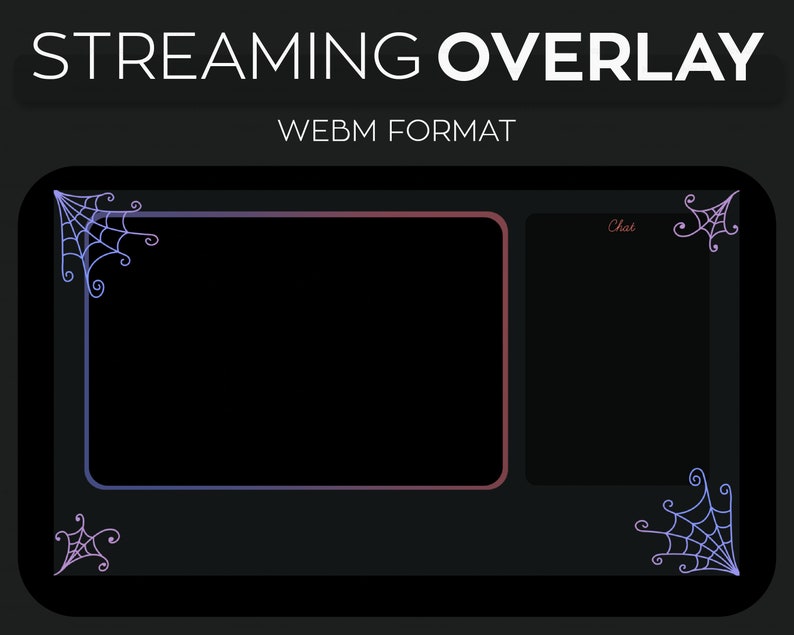 Black Spider Overlay Frame for Streaming, Just Chatting Spooky ...
