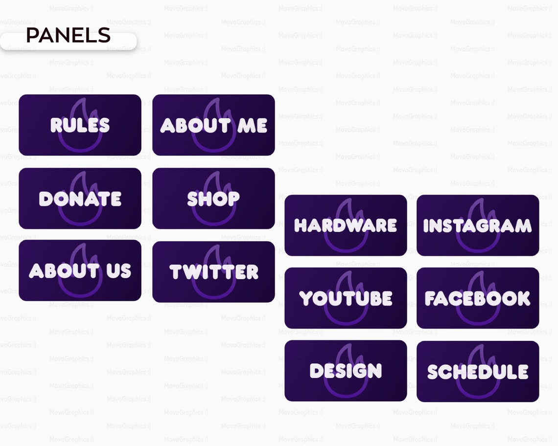 Black and Purple Twitch Streaming Overlay | Custom Twitch PNG Overlay ...