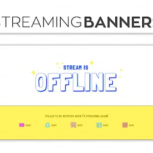 Simple Yellow and White Twitch Banners | Custom Personalizable PNG ...