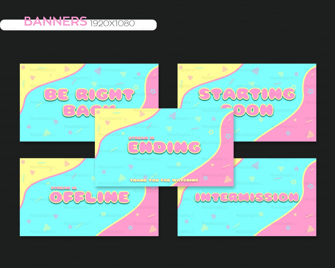 Retro Twitch Streaming Overlay Custom Twitch PNG Overlay Set - Etsy