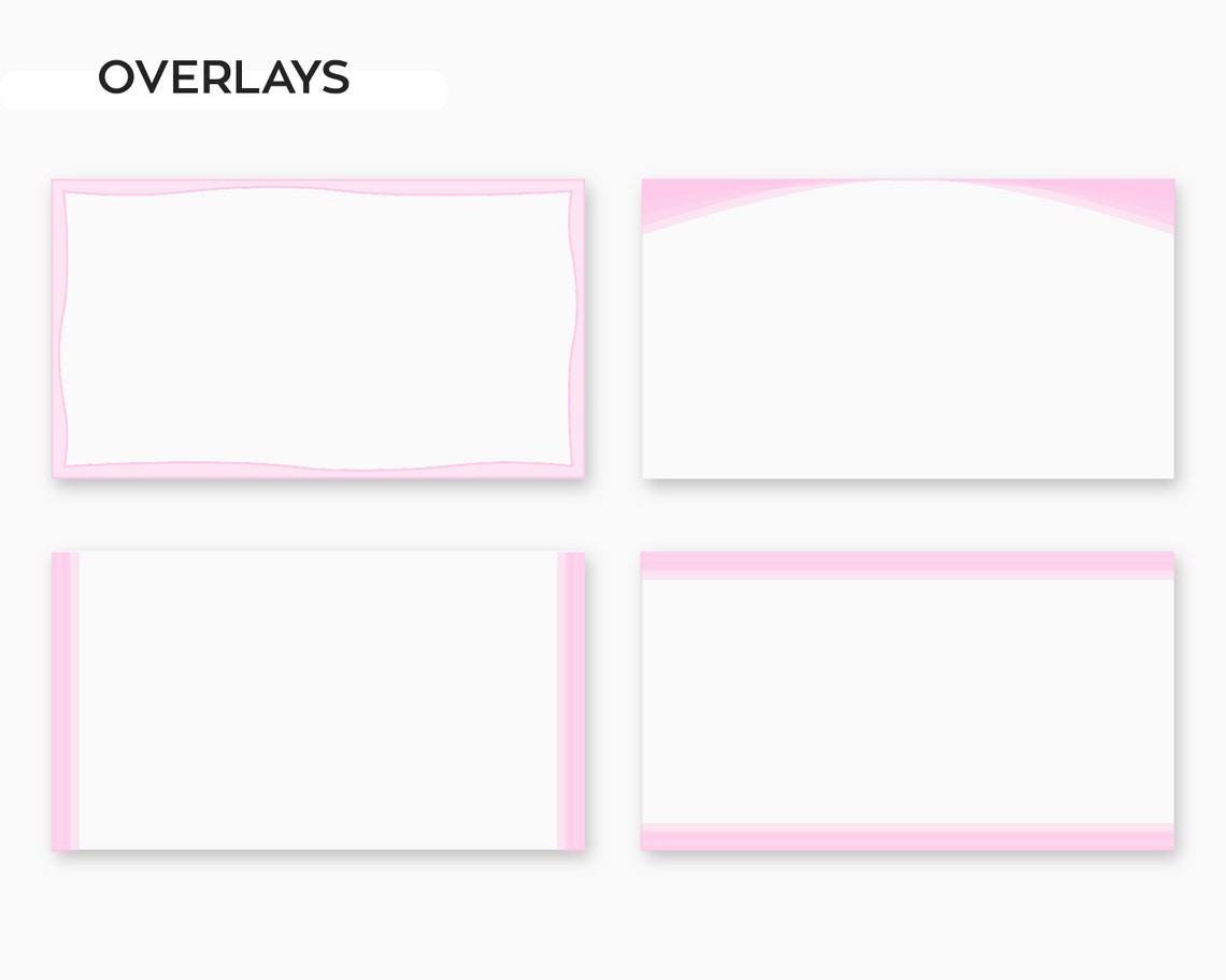 Pastel Pink Transparent Twitch Streaming Overlay | Custom Twitch PNG ...