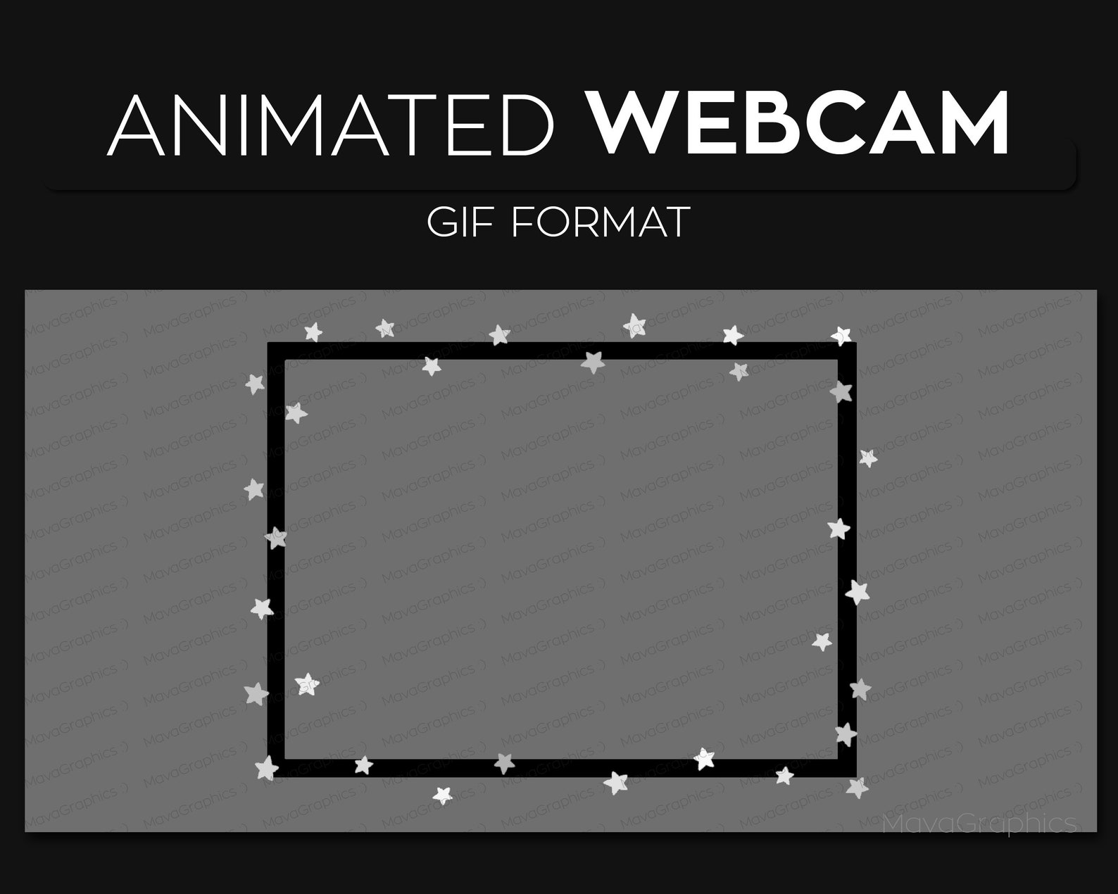 Animated Star Webcam Frame Overlay, Webcam Border, Premade Twitch ...