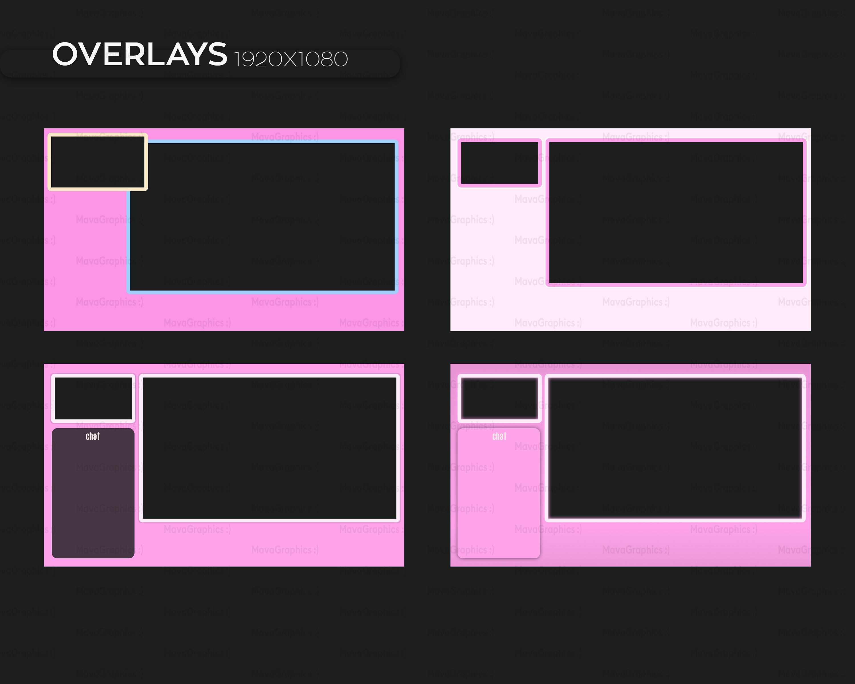 Pink Bright Twitch Overlay for Live Streaming | Premade Twitch Overlay ...