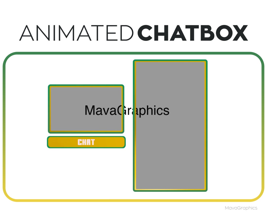 Green and Gold Chatbox Overlay for Streamers, Premade Twitch Streamlabs ...