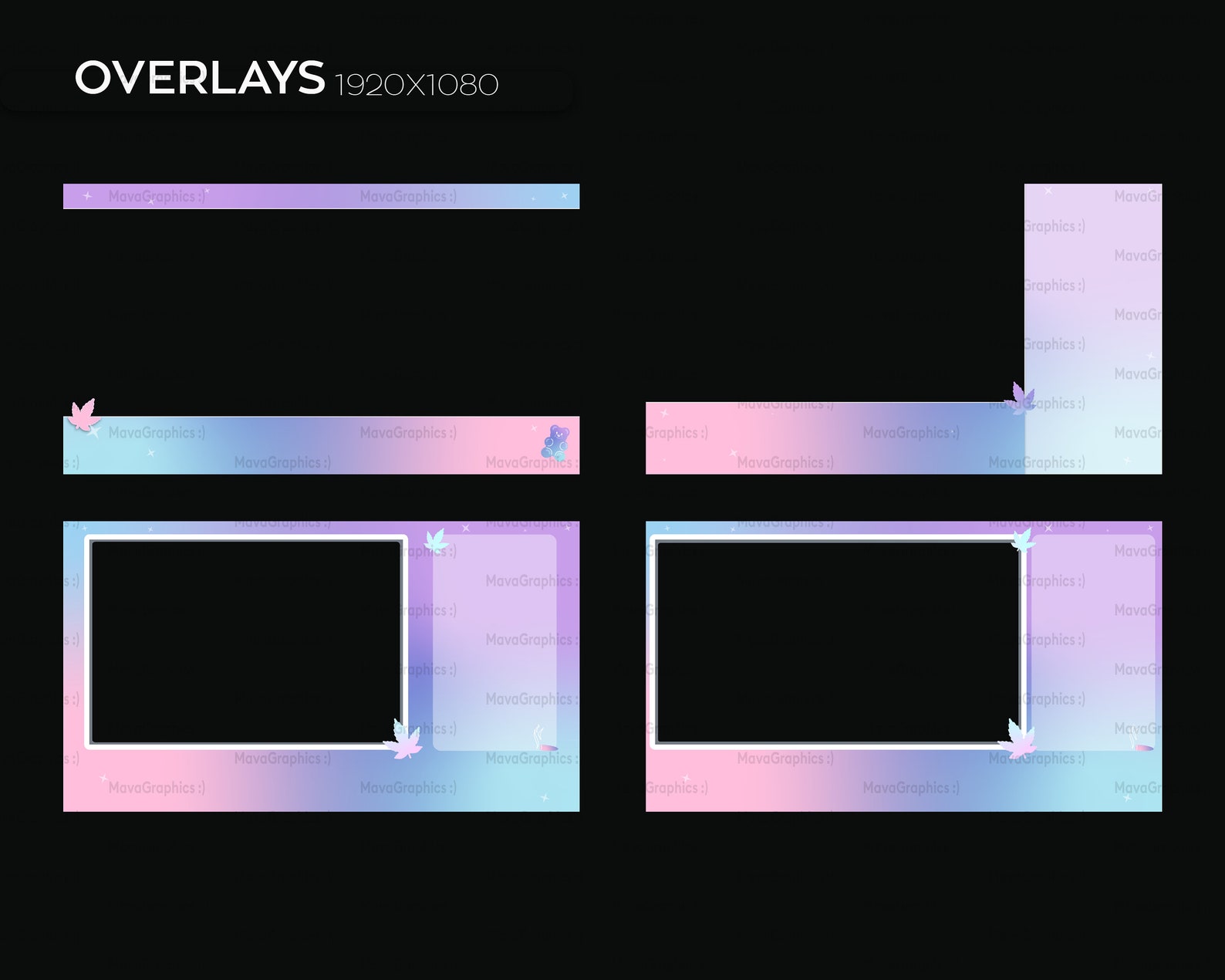 Pastel Weed Twitch Overlay for Live Streaming | Premade Twitch Overlay ...