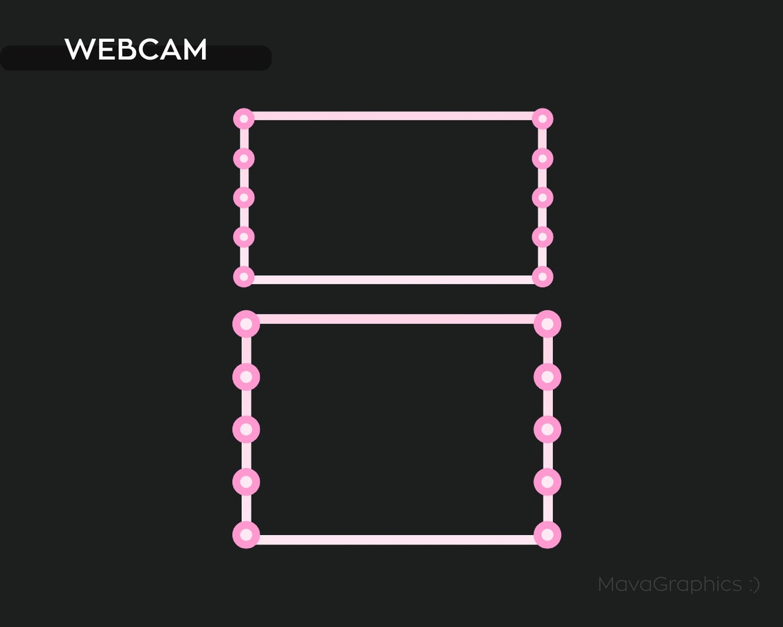 Cute Pink Twitch Streaming Overlay Custom Twitch PNG Overlay Set Bundle ...