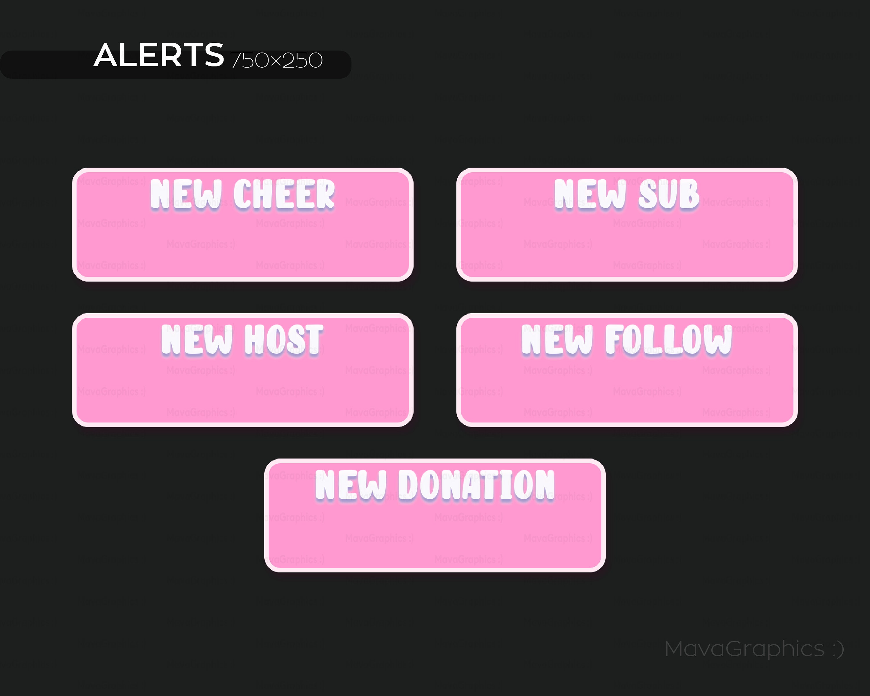 Cute Pink Twitch Streaming Overlay | Custom Twitch PNG Overlay Set ...