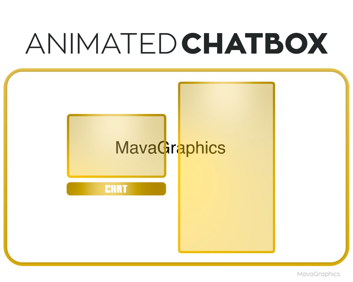 Yellowish Goldish Chatbox Overlay for Streamers, Premade Twitch ...