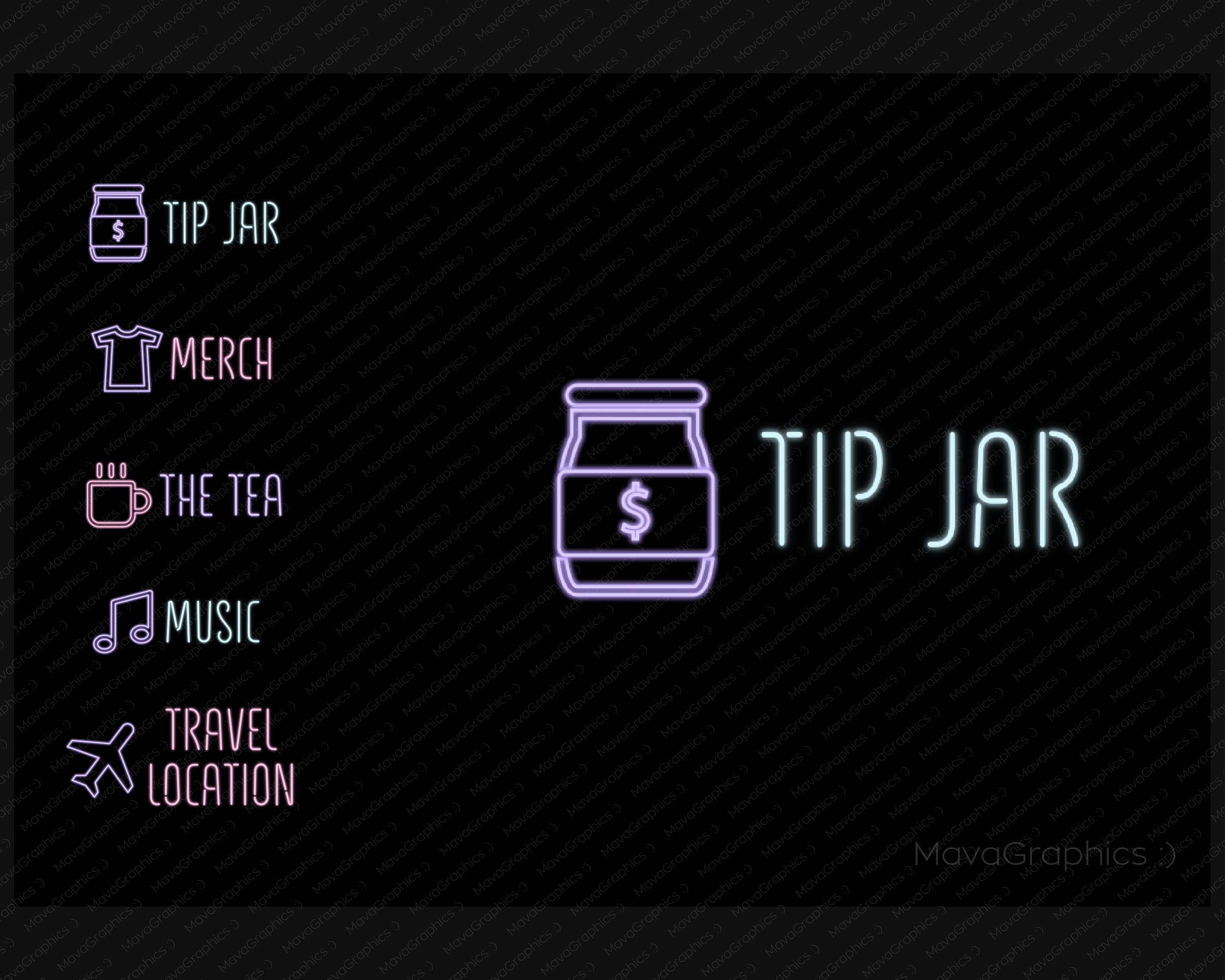 100 Cute Twitch Panels With Individual Icons and Numbers for Streamers ...