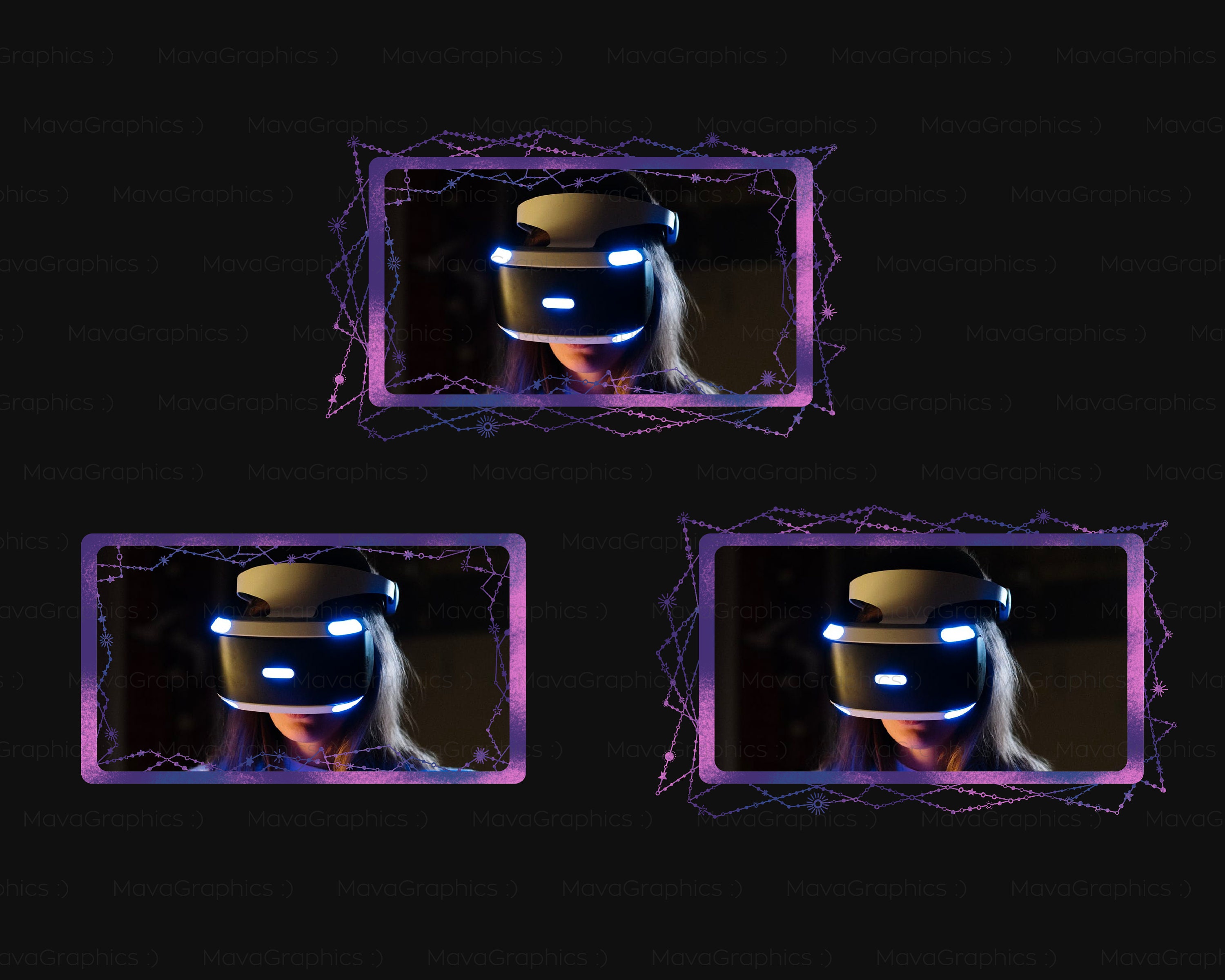 Purple Twitch Webcam Streaming Overlay, Webcam Border, Celestial Twitch ...