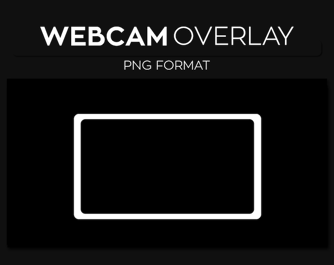 White Webcam Frame Overlay, Webcam Border, Custom Twitch Streamlabs OBS ...