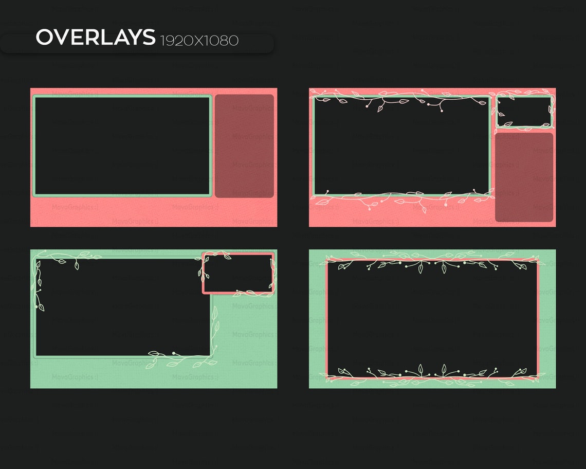 Vine Twitch Overlay for Live Streaming | Premade Twitch Overlay Bundle ...