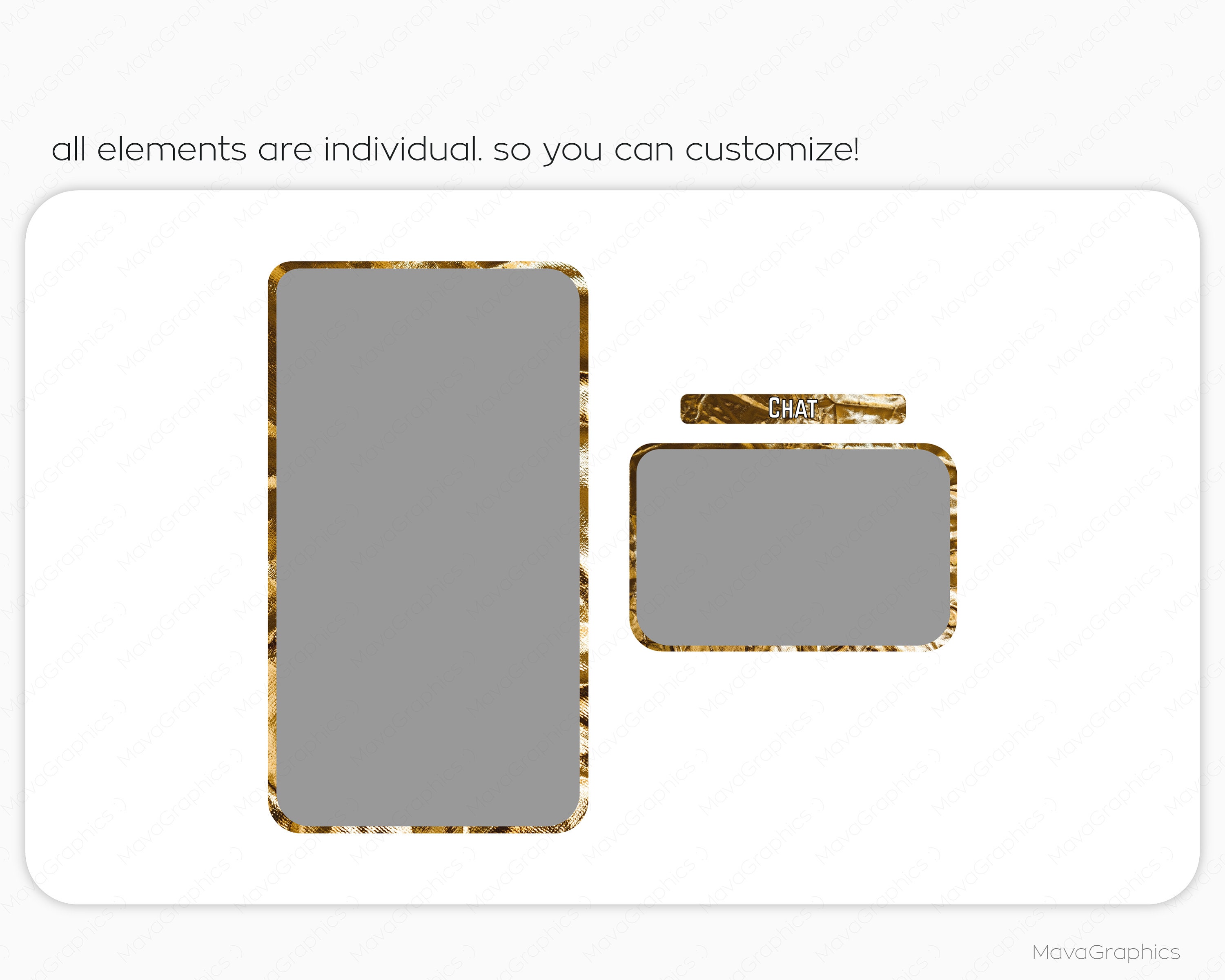Gold Chatbox Overlay for Streamers, Premade Twitch Streamlabs OBS ...
