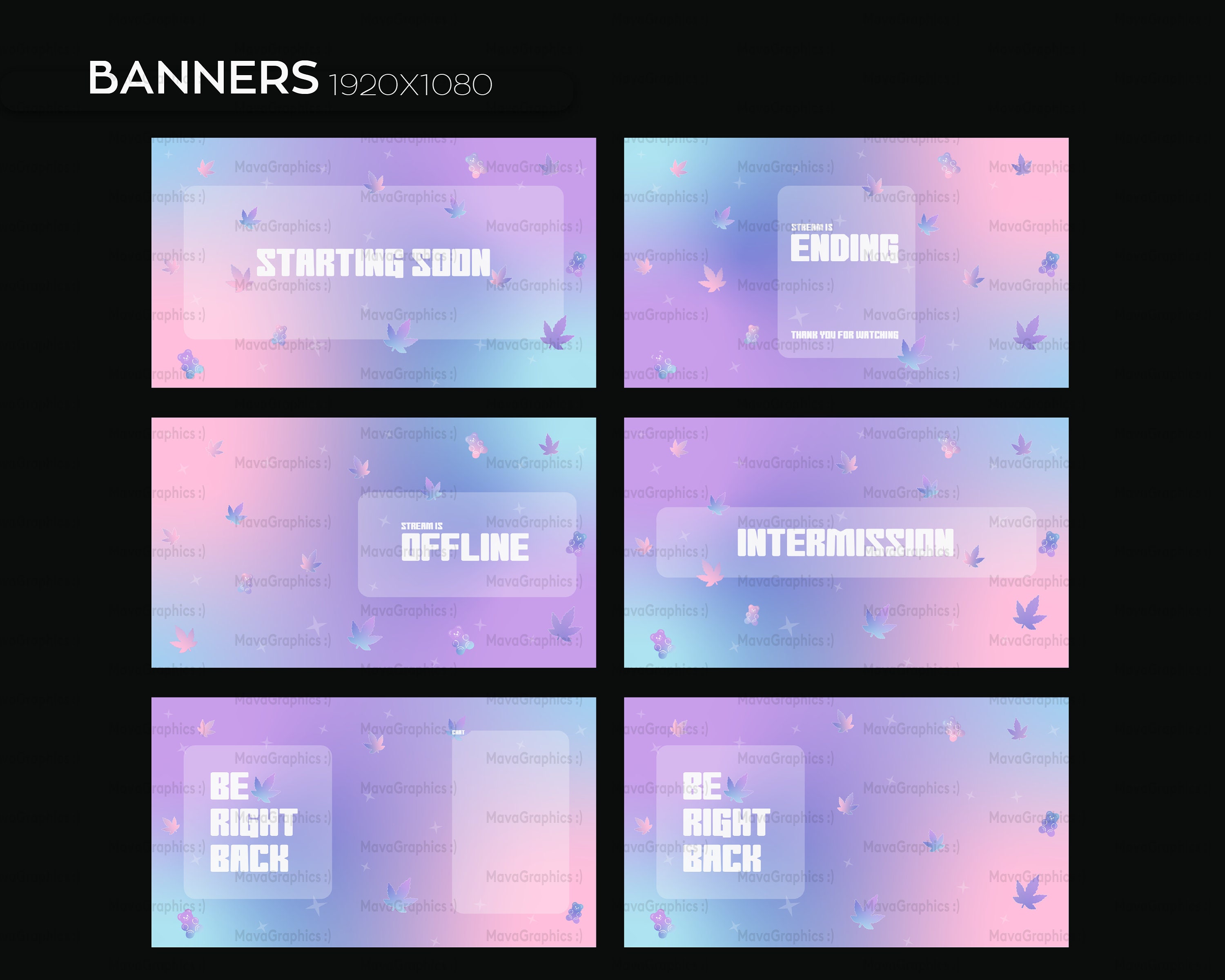 Pastel Weed Twitch Overlay for Live Streaming Premade Twitch Overlay ...