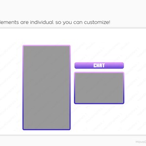 Pink Purple Blue Chatbox Overlay for Streamers | Premade Twitch ...