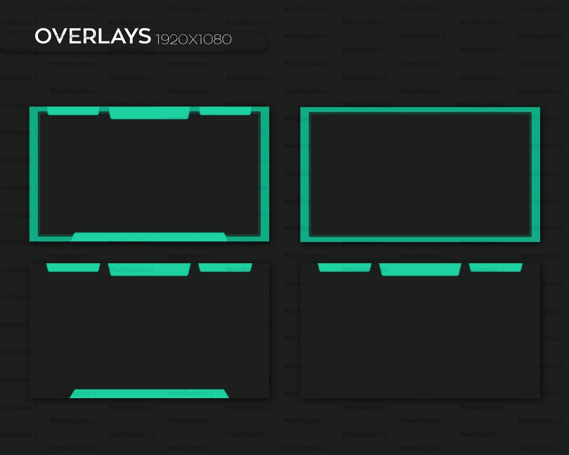Green Twitch Streaming Overlay Premade Overlay for OBS - Etsy
