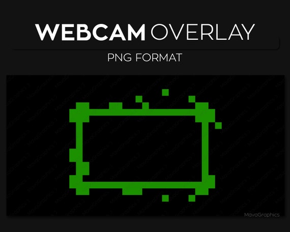 Green Pixel Webcam Frame Overlay Webcam Border Premade | Etsy