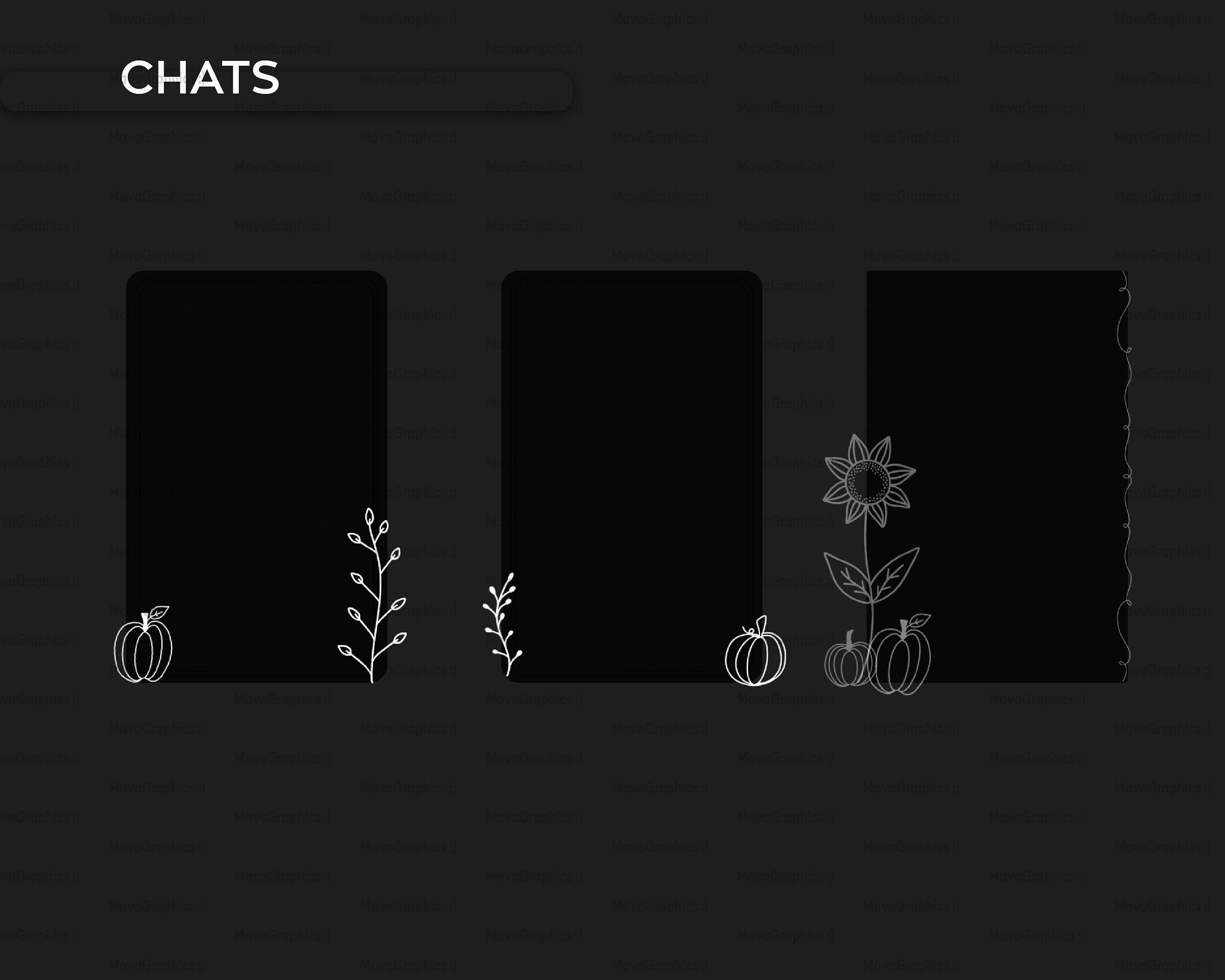 Autumn White Pumpkins and Plants Stream Twitch Overlay, Premade Simple ...