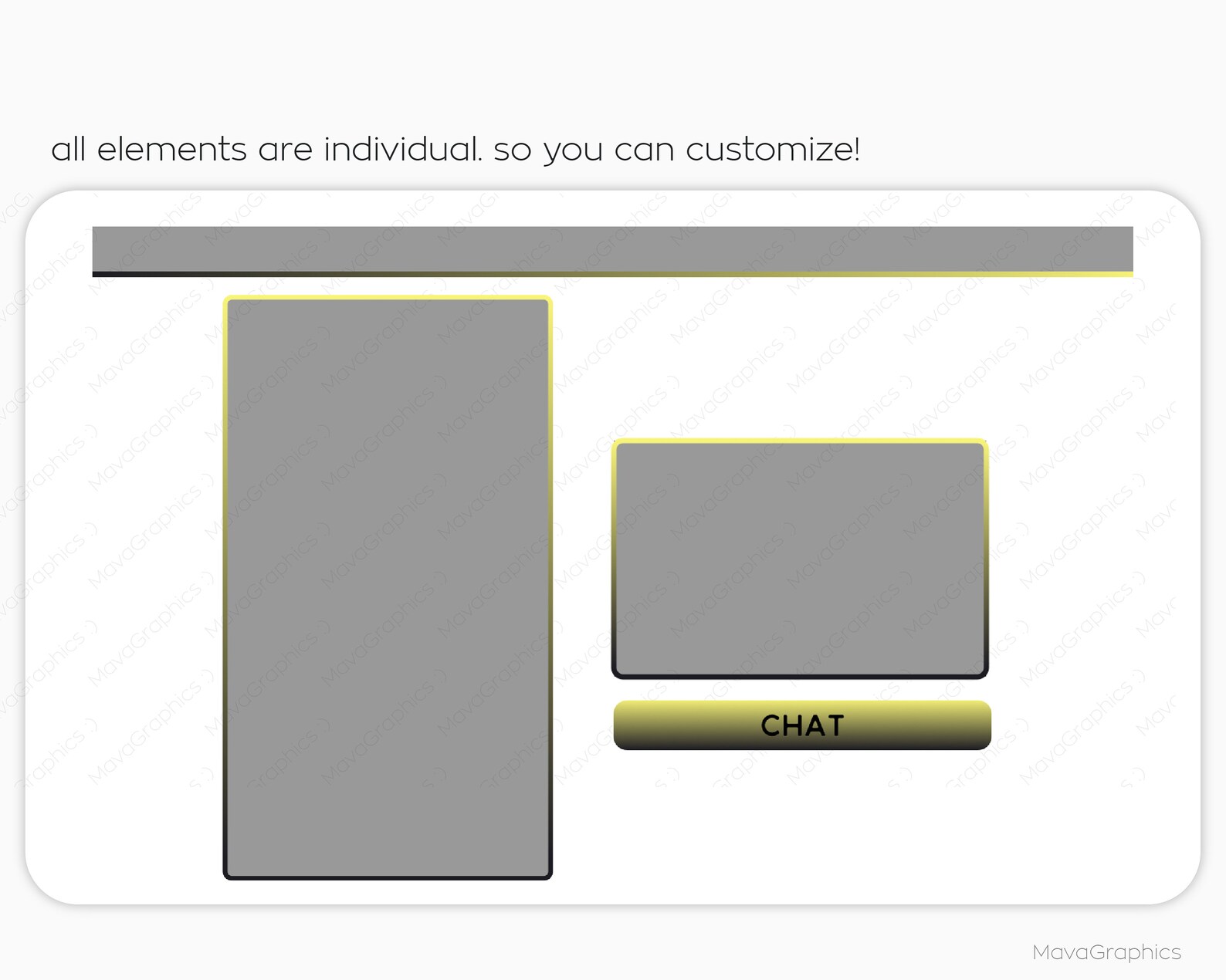 Yellow Black Chatbox Overlay for Streamers Premade Twitch Streamlabs ...
