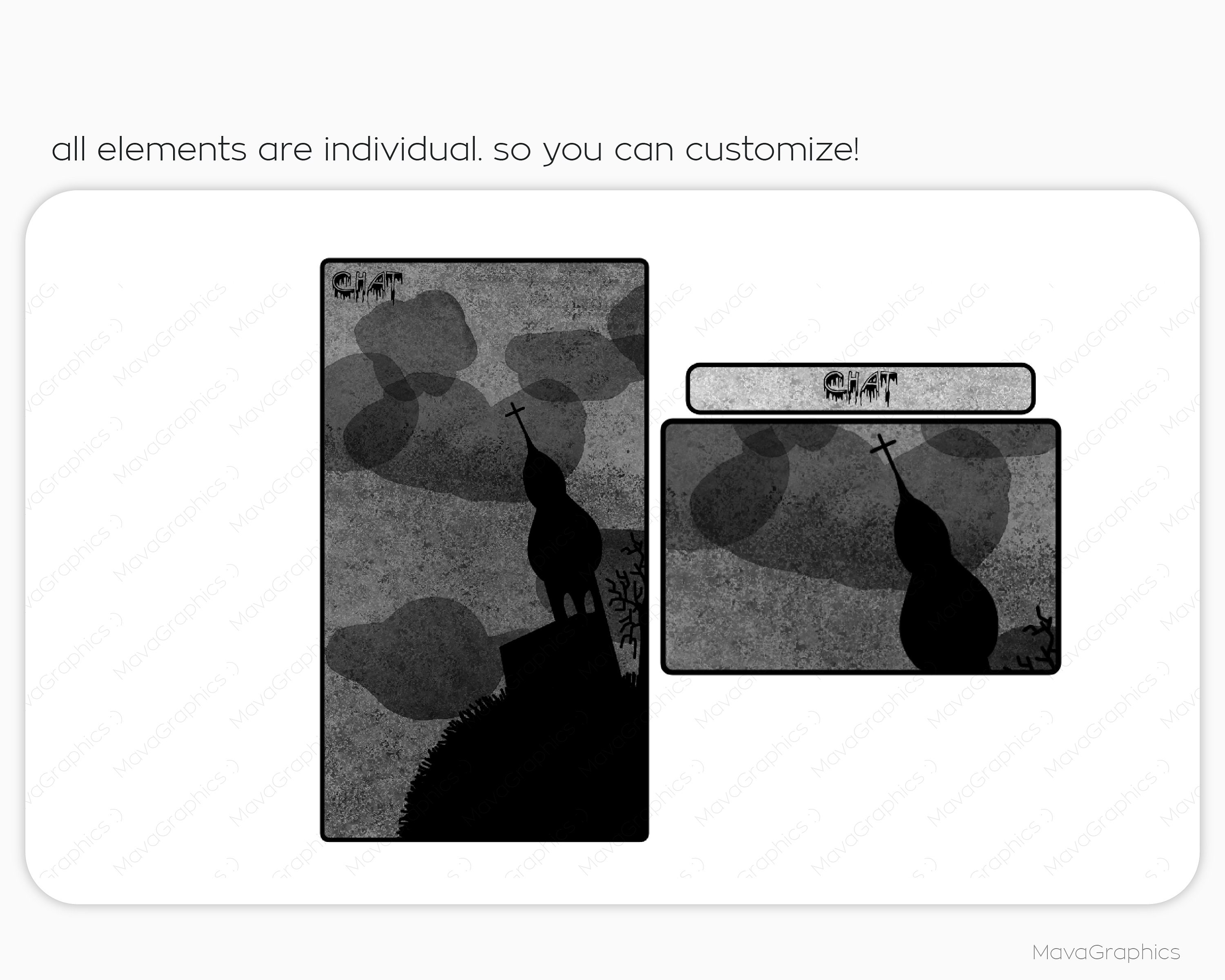 Spooky Halloween Black Chatbox Overlay for Streamers Premade Twitch ...