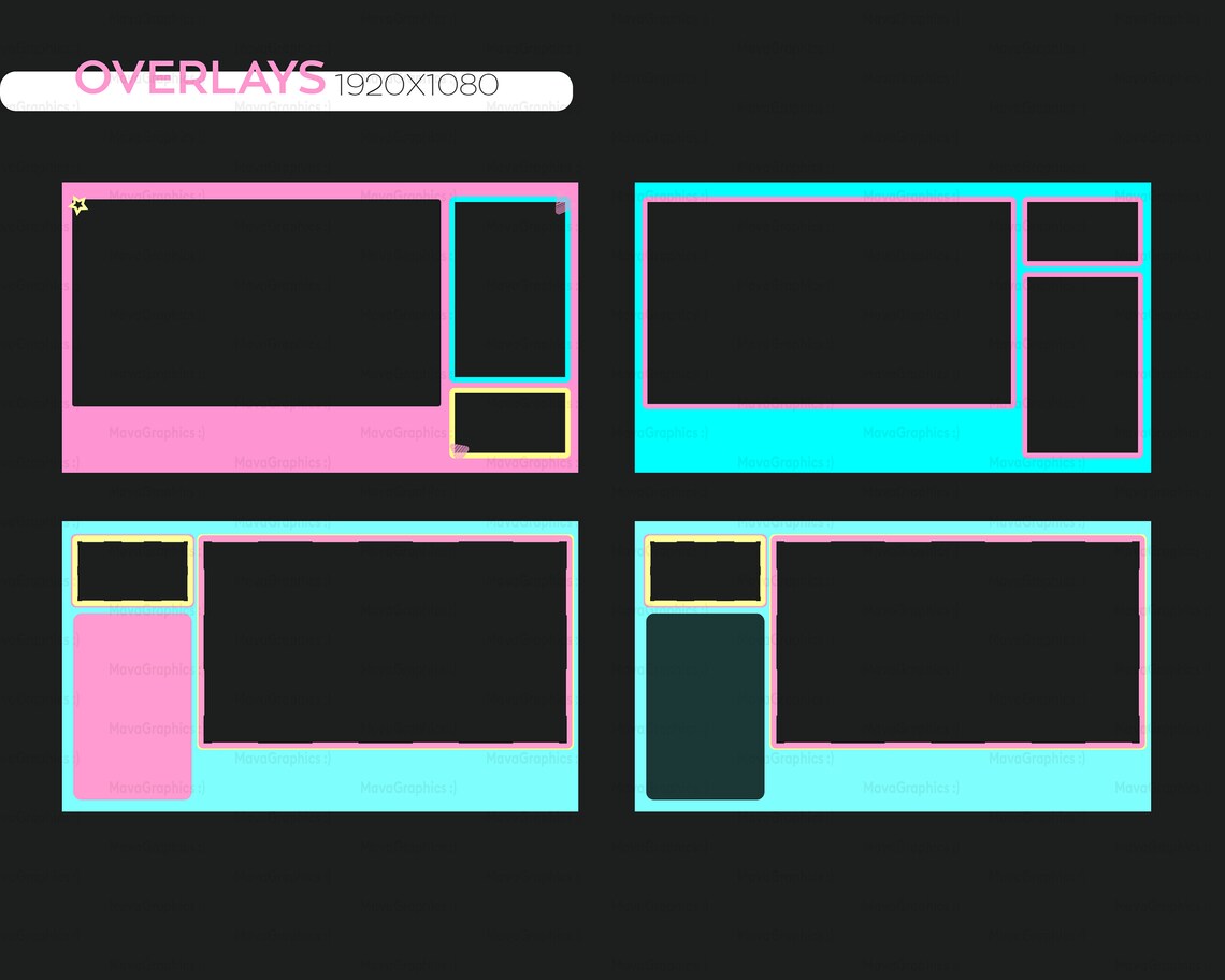 Retro Twitch Streaming Overlay Custom Twitch PNG Overlay Set - Etsy
